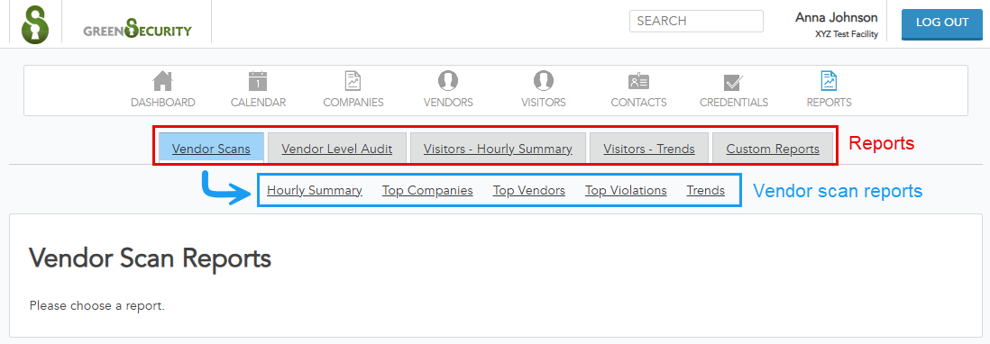 Run a predefined report – Green Security