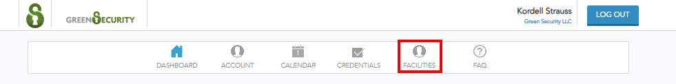 View your facilities and check your status at a facility – Green Security